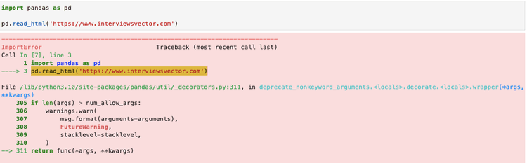 How to fix Python ImportError: lxml not found, please install it | Interviews Vector